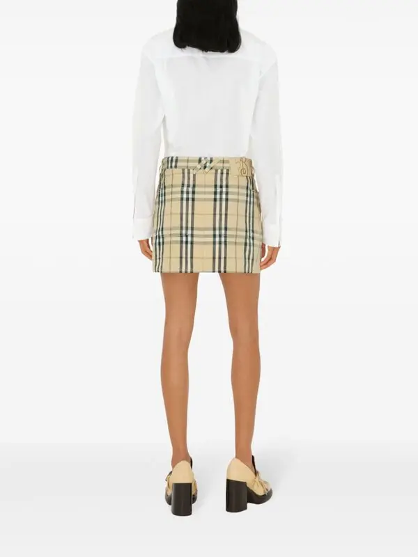 Burberry Check-pattern Mini Skirt