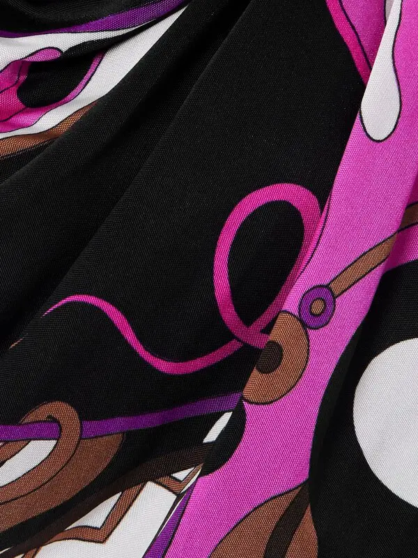 Emilio Pucci Knotted Draped Printed Mini Dress