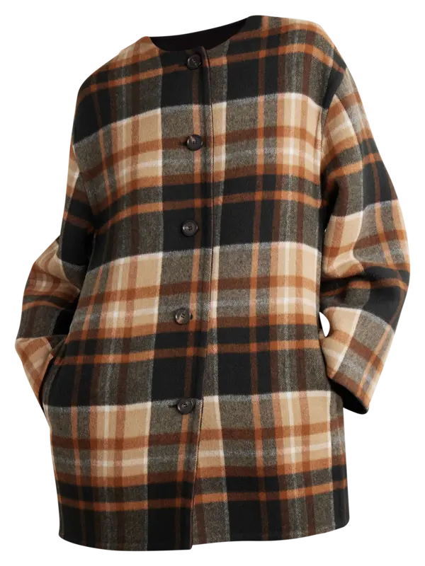 Chloé Checked Wool And Silk-blend Coat