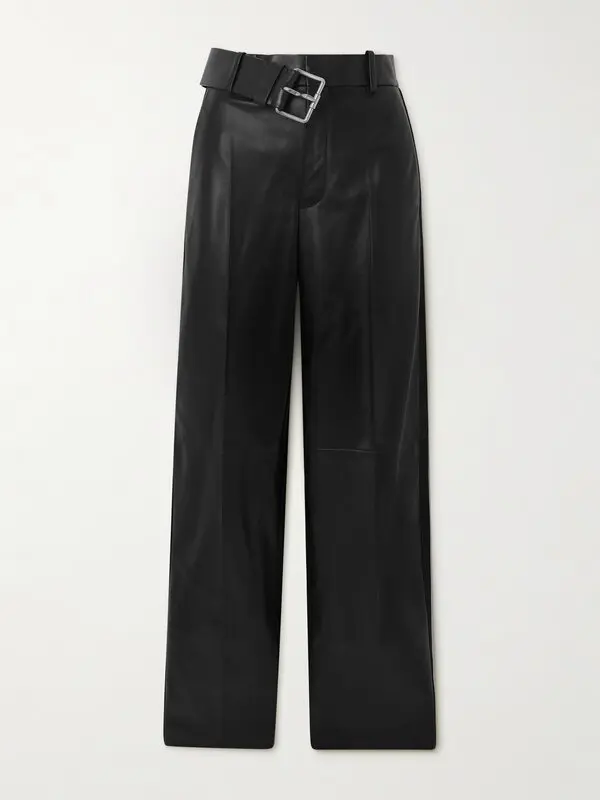 Loewe Belted Leather Straight-leg Pants