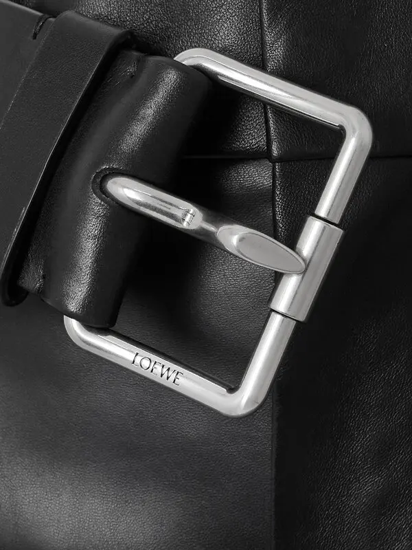 Loewe Belted Leather Straight-leg Pants
