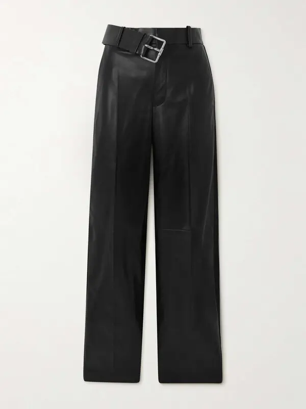 Loewe Belted Leather Straight-leg Pants