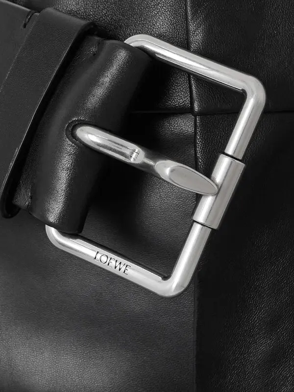 Loewe Belted Leather Straight-leg Pants