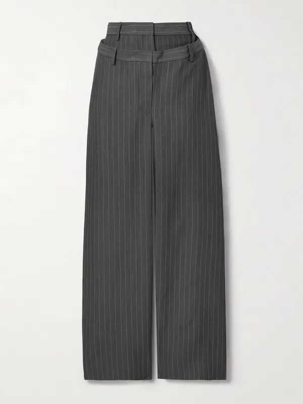 Acne Studios Layered Pinstriped Wide-leg Trousers