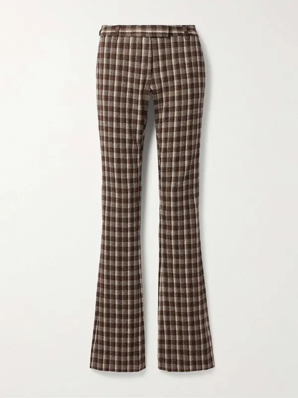 Acne Studios Checked Woven Flared Trousers
