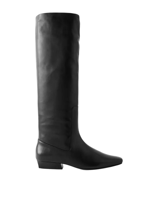 Staud Wally Leather Knee Boots - Black