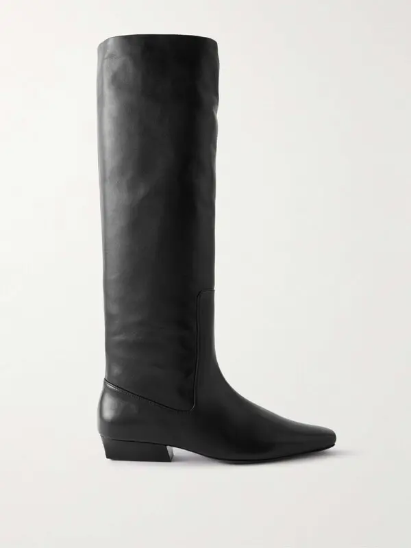 Staud Wally Leather Knee Boots - Black
