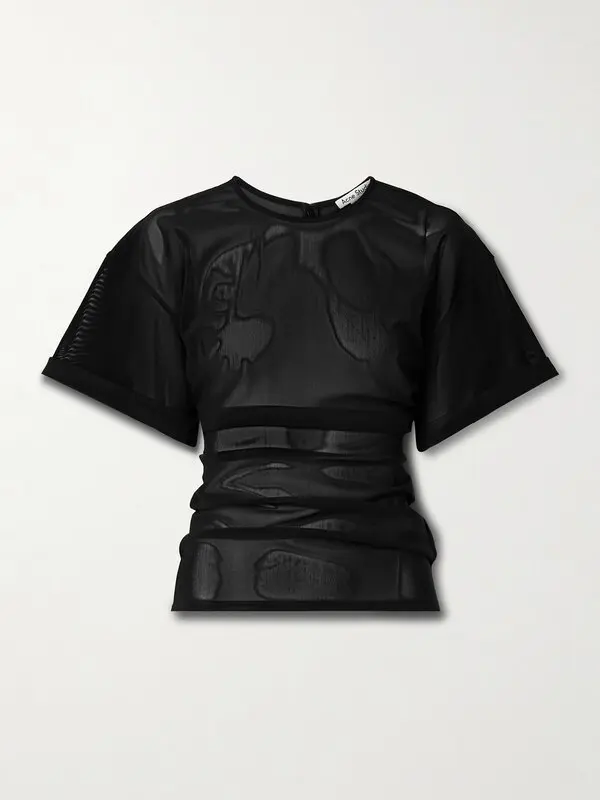 Acne Studios Gathered Mesh T-shirt