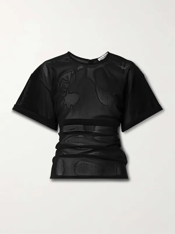 Acne Studios Gathered Mesh T-shirt