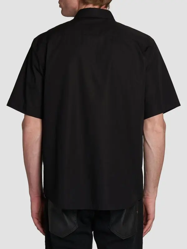 Versace Logo Patch Cotton Shirt