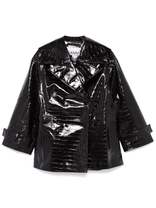 GANNI Croc-embossed Jacket