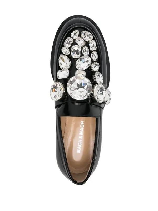 Mach & Mach Crystal-embellished Loafers