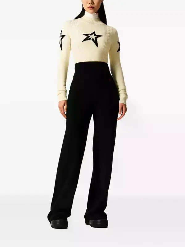 Perfect Moment Chalet Wide-leg Knit Trousers - Black