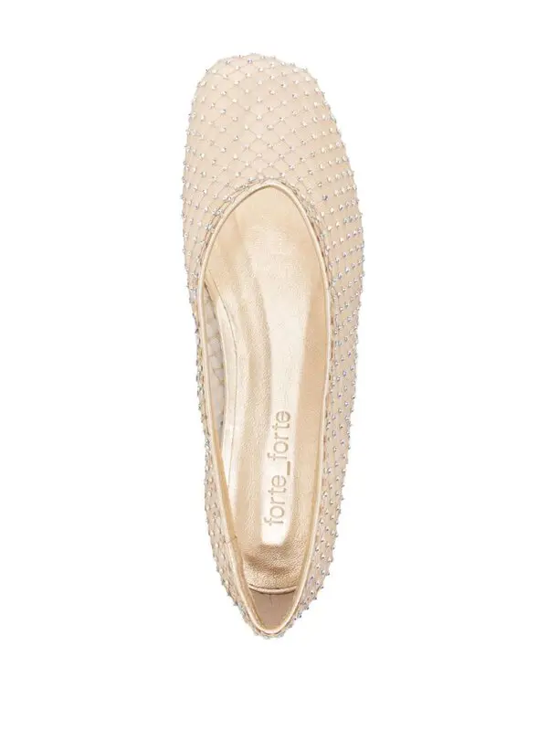 FORTE_FORTE Rhinestone-embellished Ballerina Shoes - Gold