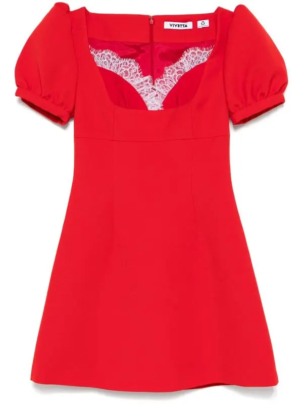 Vivetta Lace-trim Mini Dress - Red
