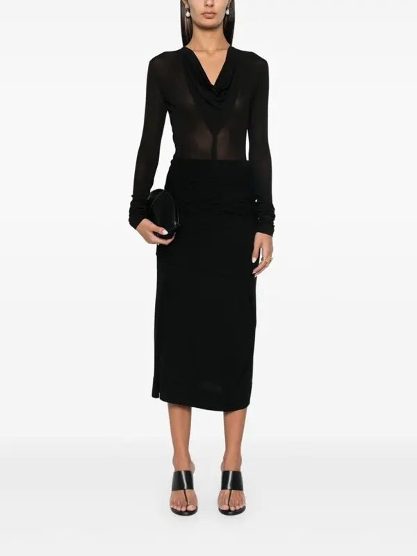 TOTEME Draped Knit Midi Skirt