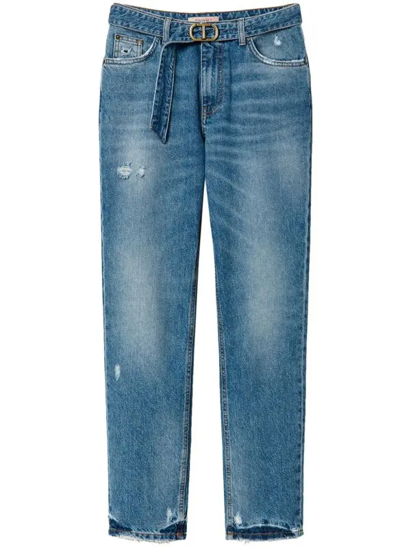 TWINSET Belted Straight Leg Jeans