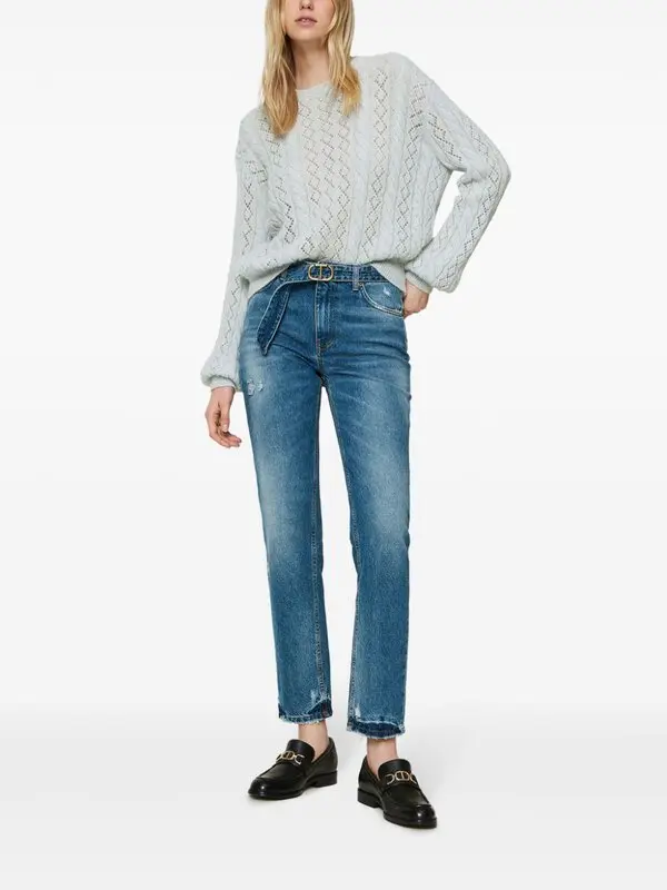 TWINSET Belted Straight Leg Jeans