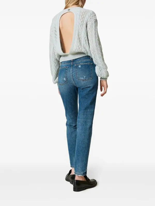 TWINSET Belted Straight Leg Jeans