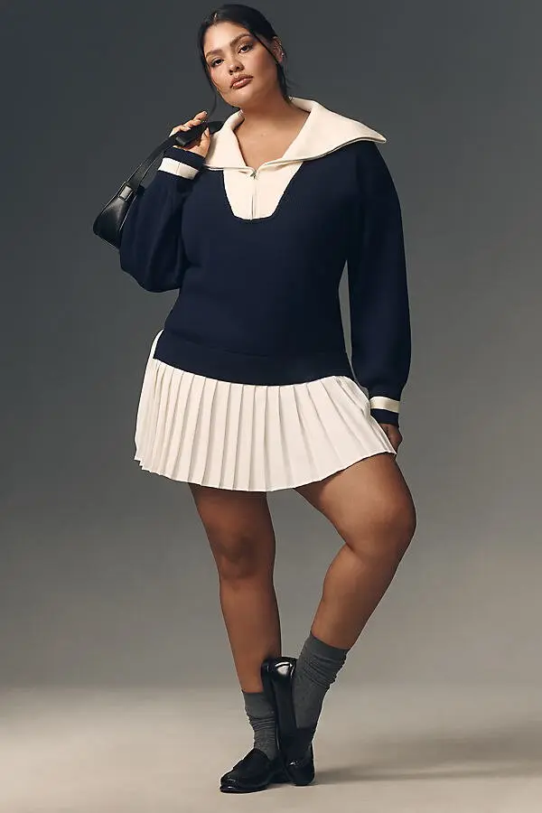 varsity sweater dress Prep Mini - Black day glam. Womens Varsity Stripe T-Shirt Dress
