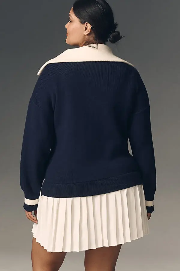 Flat White Varsity Sweater Twofer Mi Dress In Blue - 66% Off | Editorialist