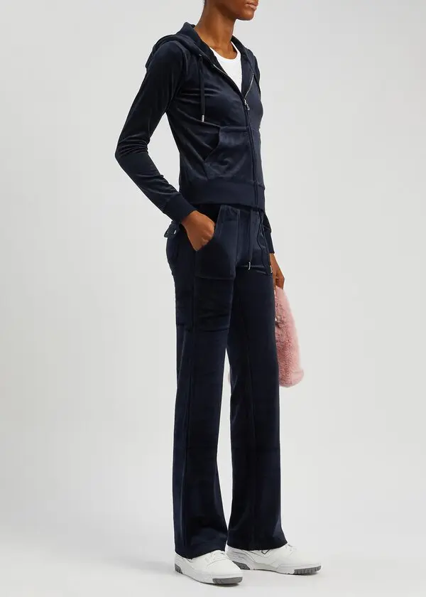 Juicy Couture Del Ray Logo Velour Sweatpants