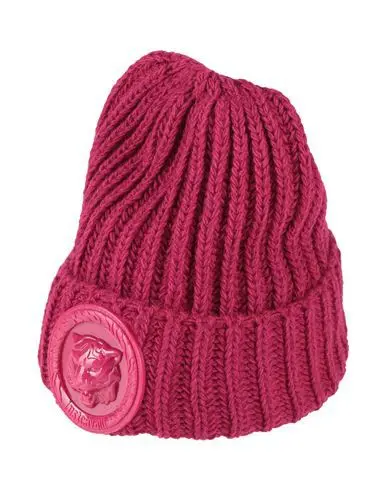 Just Cavalli Knitted Beanie With Appliqués - Garnet