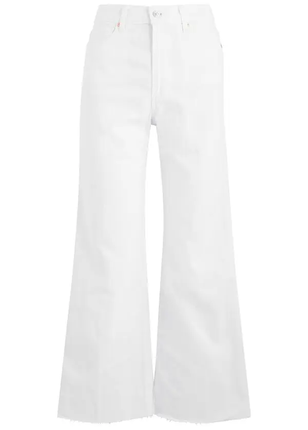 Paige Cropped Wide-leg Jeans - White