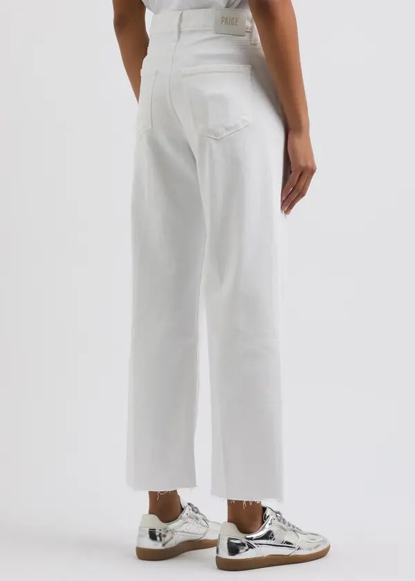 Paige Cropped Wide-leg Jeans - White