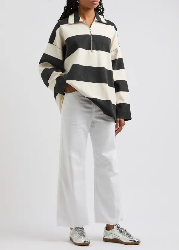 Paige Cropped Wide-leg Jeans - White