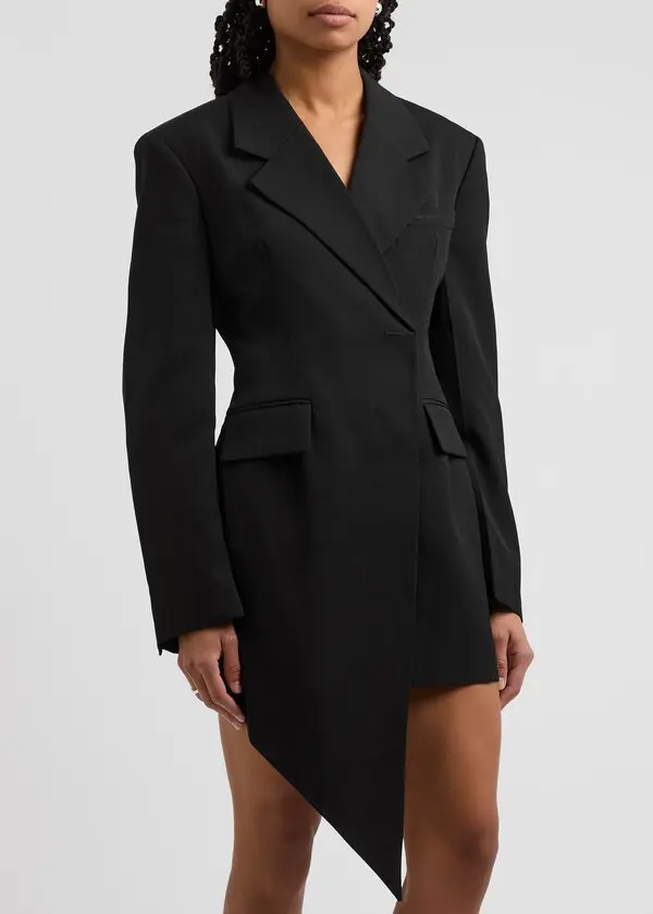 princess polly baby blue dress Lilac Asymmetric Elegant Collar Mesh Long Sleeve Blazer Dresses