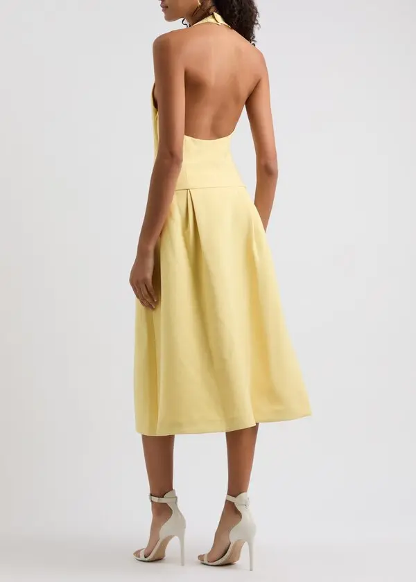 odd muse yellow halter dress Oddmuse Halterneck Midi - odd muse blazer