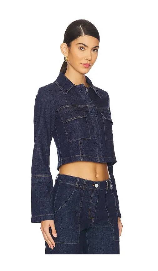 Amanda Uprichard Lucas Cropped Denim Jacket