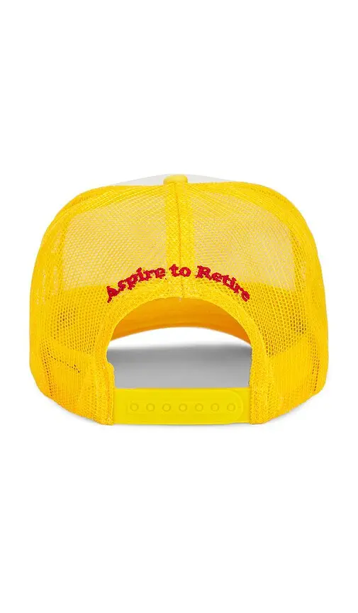 Margs Embroidered Trucker Hat in Cream & Yellow Margs Margarita Embroidery Trucker Hats With Mesh Back  main image 2