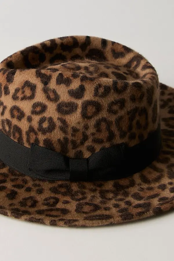 Free People Leopard Print Wide Brim Hat