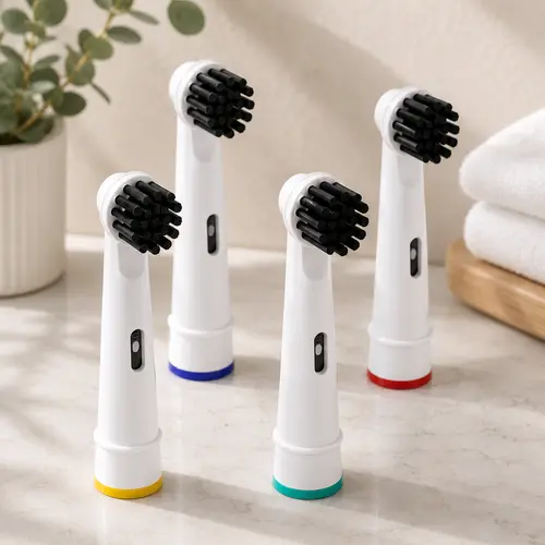 PURSONIC Charcoal Infused Bristles Electric Toothbrush Replacement Brush Heads - White