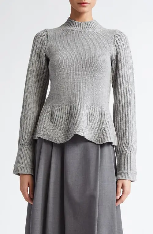 Maria Mcmanus Recycled Cashmere & Organic Cotton Peplum Sweater