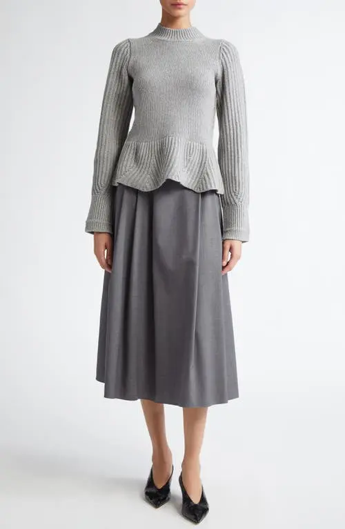 Maria Mcmanus Recycled Cashmere & Organic Cotton Peplum Sweater