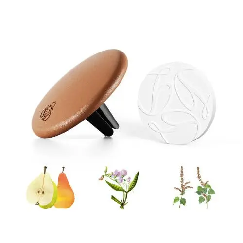 DELFINO Freesia Camel Lambskin Car Diffuser And Insert - Regular