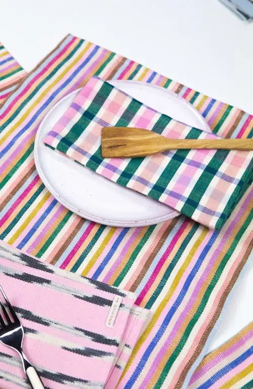 ARCHIVE NEW YORK Valentina Striped Handwoven Cotton Table Runner