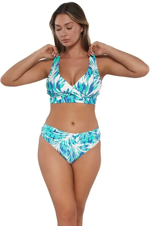 SUNSETS Elsie Bikini Top - Sea Breeze Sandbar Rib