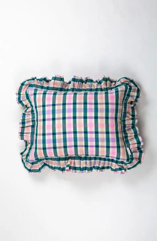 ARCHIVE NEW YORK Lola Plaid Ruffle Handwoven Cotton Throw Pillow - Multicolored