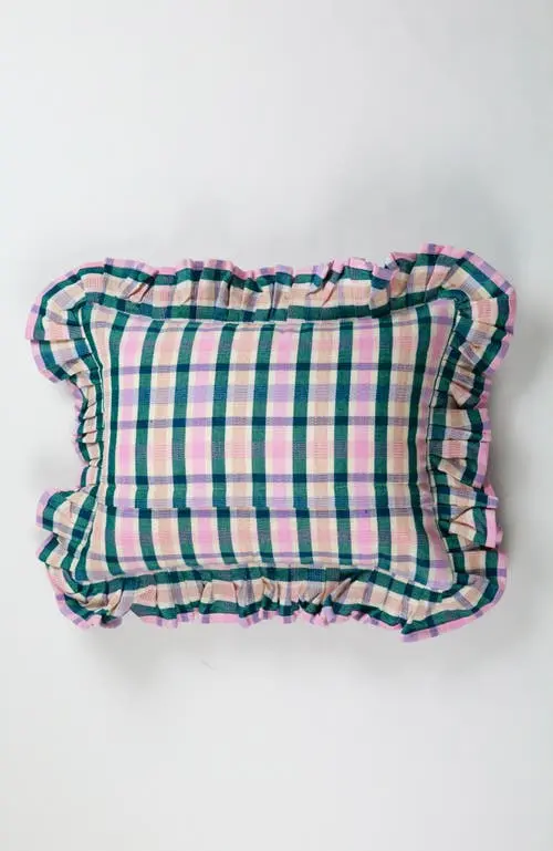 ARCHIVE NEW YORK Lola Plaid Ruffle Handwoven Cotton Throw Pillow