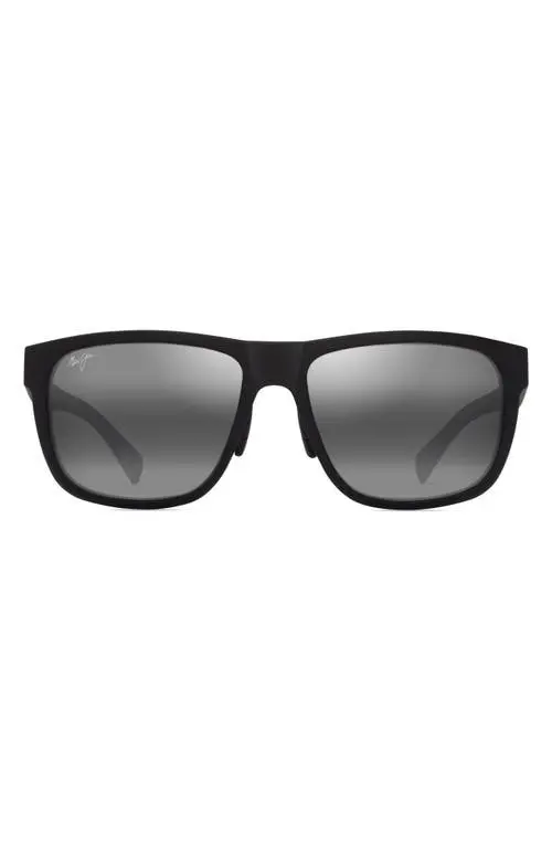 Maui Jim Puakea 57mm Square Sunglasses - Matte Black