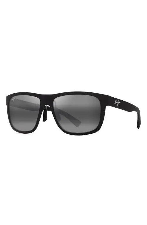 Maui Jim Puakea 57mm Square Sunglasses - Matte Black