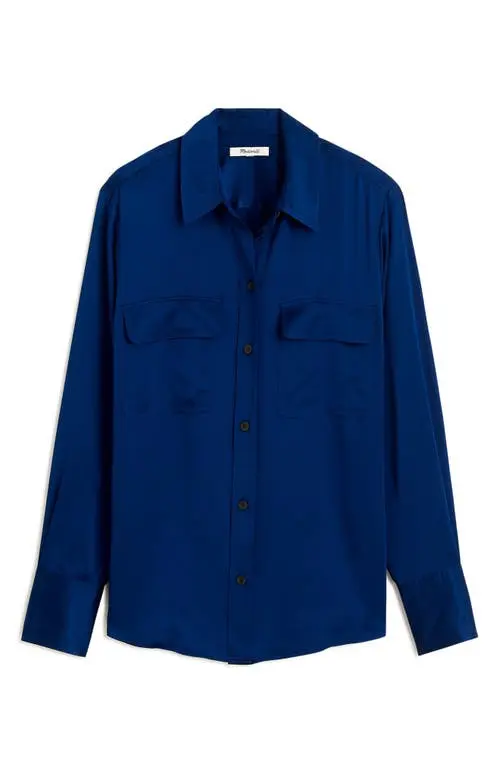 Madewell Silk Flap Pocket Button-up Shirt