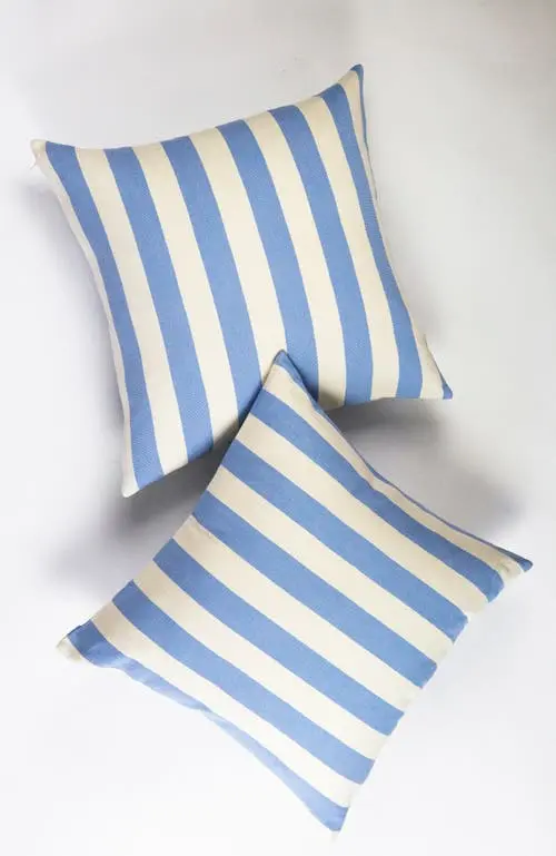 ARCHIVE NEW YORK Cabana Stripe Handwoven Cotton Throw Pillow - Blue