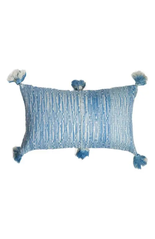 ARCHIVE NEW YORK Antigua Naturally Dyed Solid Handwoven Cotton Throw Pillow - Faded Indigo Solid