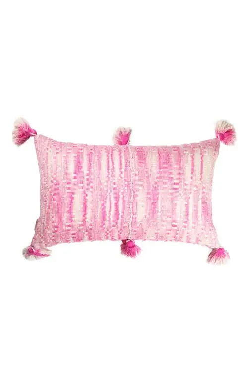 ARCHIVE NEW YORK Antigua Naturally Dyed Solid Handwoven Cotton Throw Pillow - Faded Pink Solid