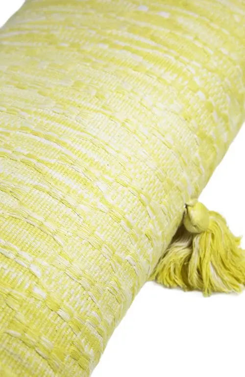ARCHIVE NEW YORK Antigua Naturally Dyed Solid Handwoven Cotton Throw Pillow - Faded Yellow Solid